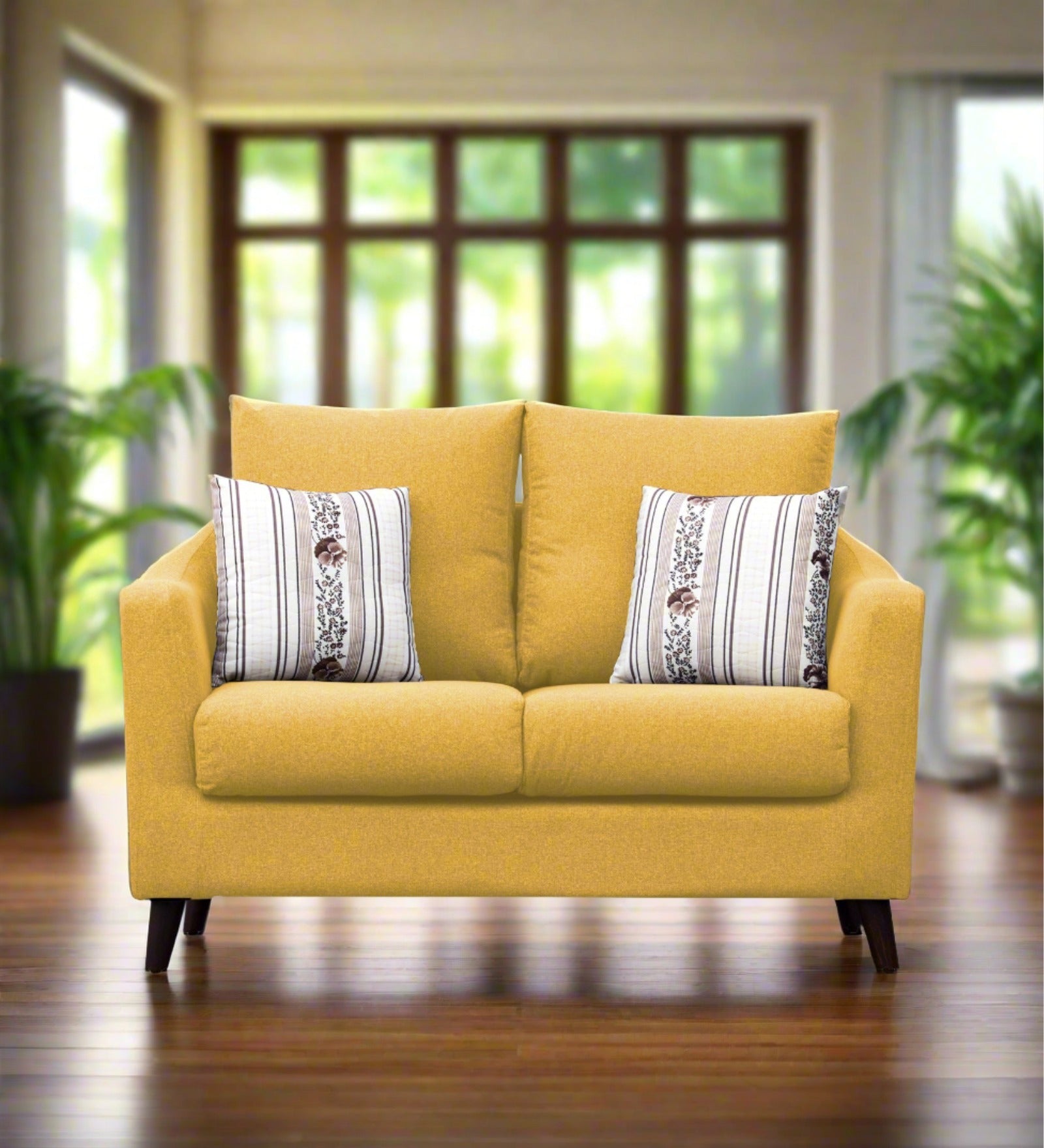 Buy Kevin 2 Seater Fabric Sofa - Bold Yellow | Febonic Living