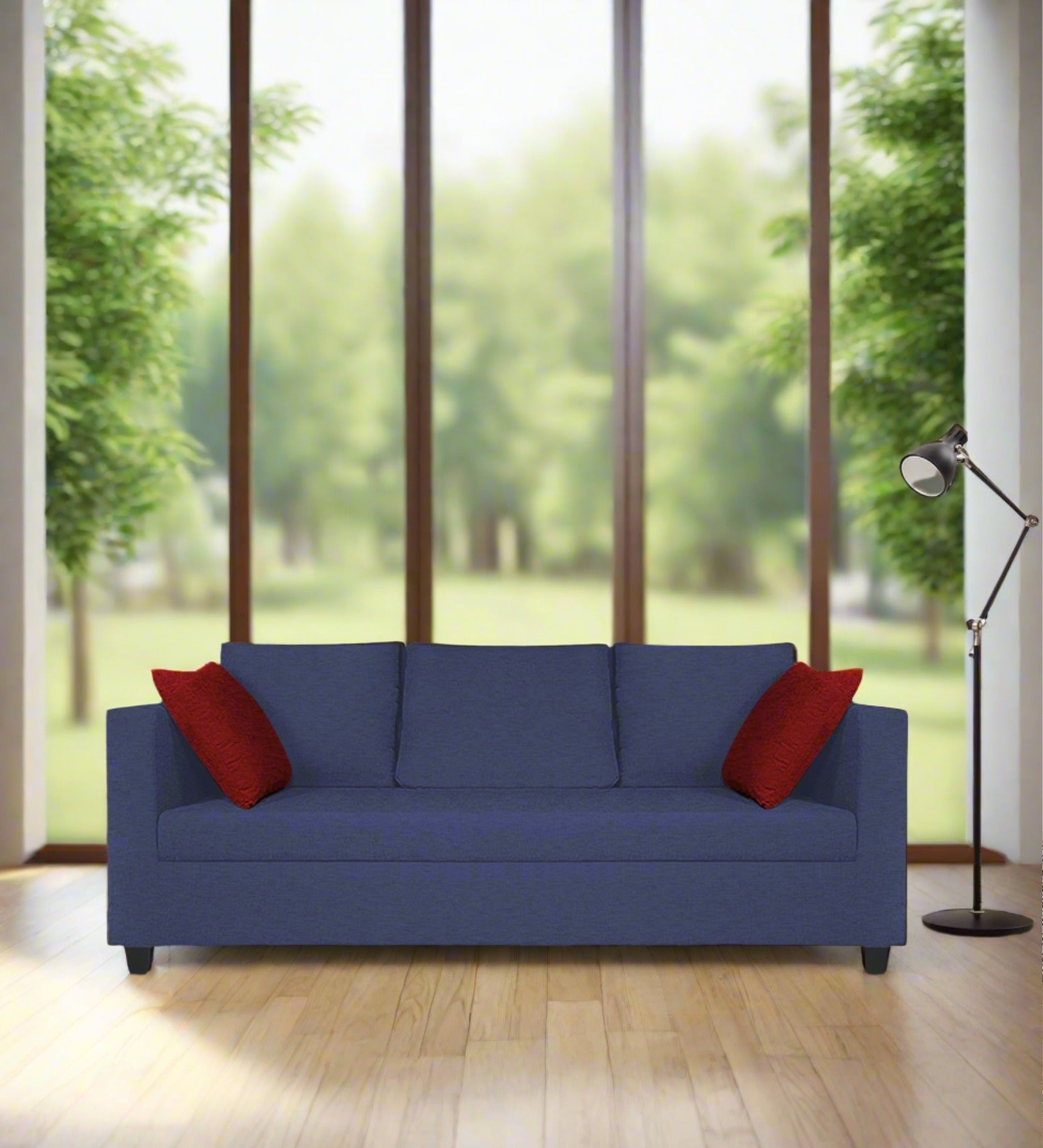 Nuska Fabric 3 Seater Sofa in Denim Blue Colour