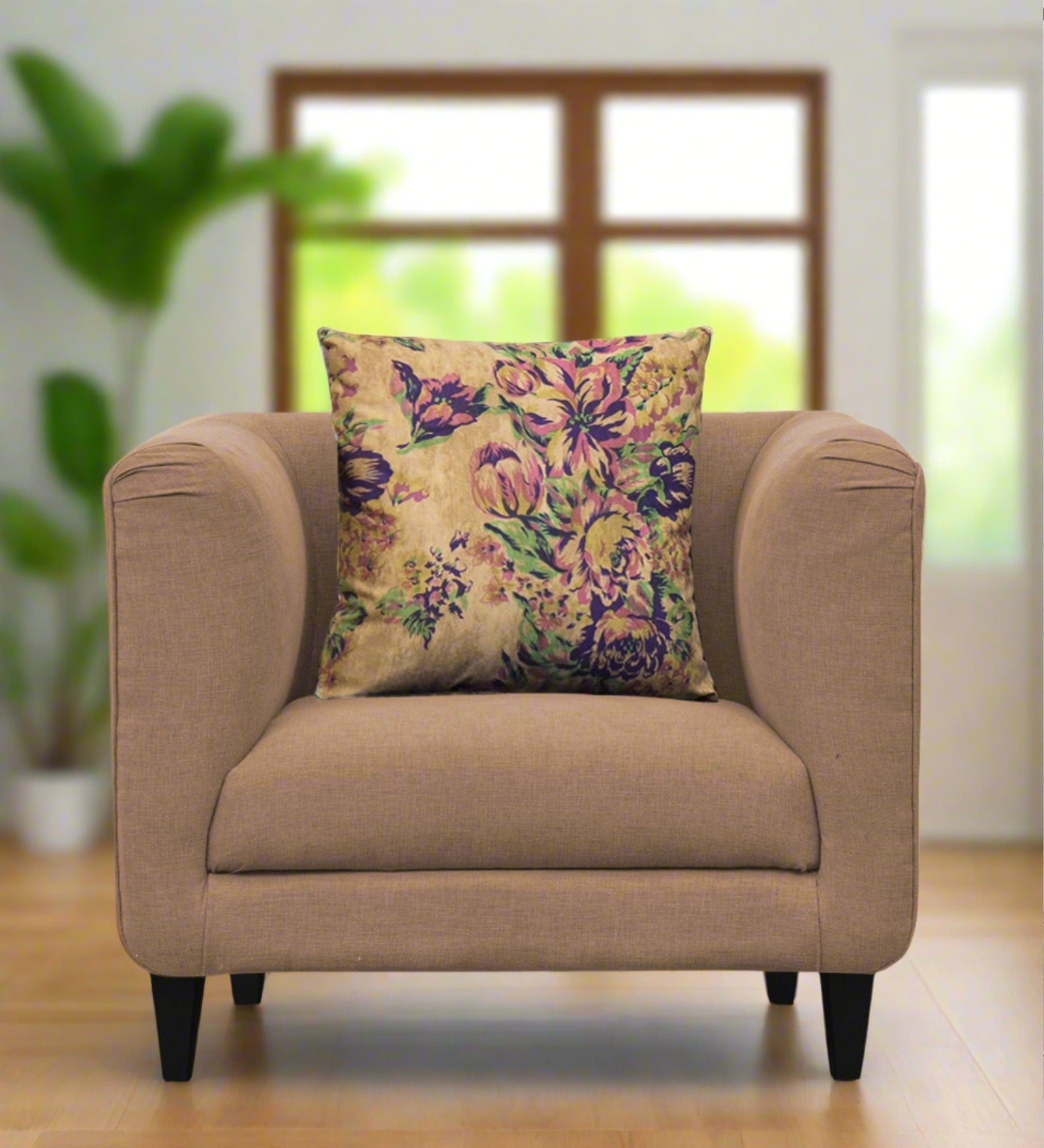 Niki Fabric 1 Seater Sofa in cosmic-beige Colour