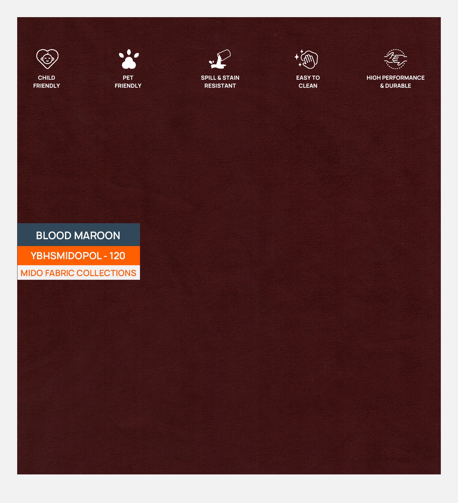 Velvet Mido Fabric Blood Maroon 120 Code