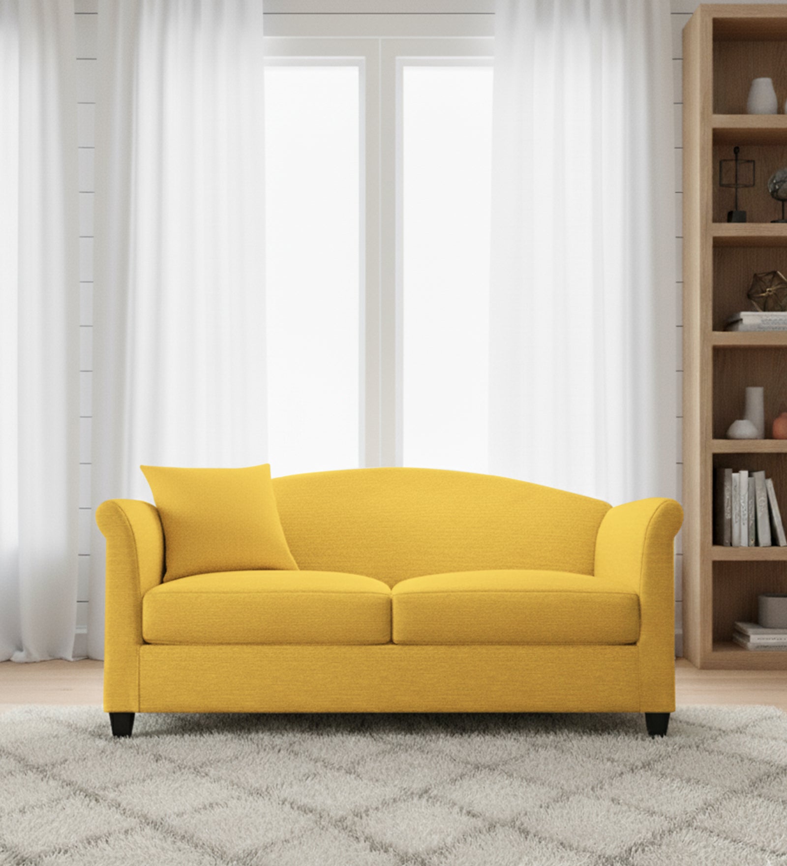 Buy Kimber 2 Seater Fabric Sofa - Bold Yellow | Febonic Living