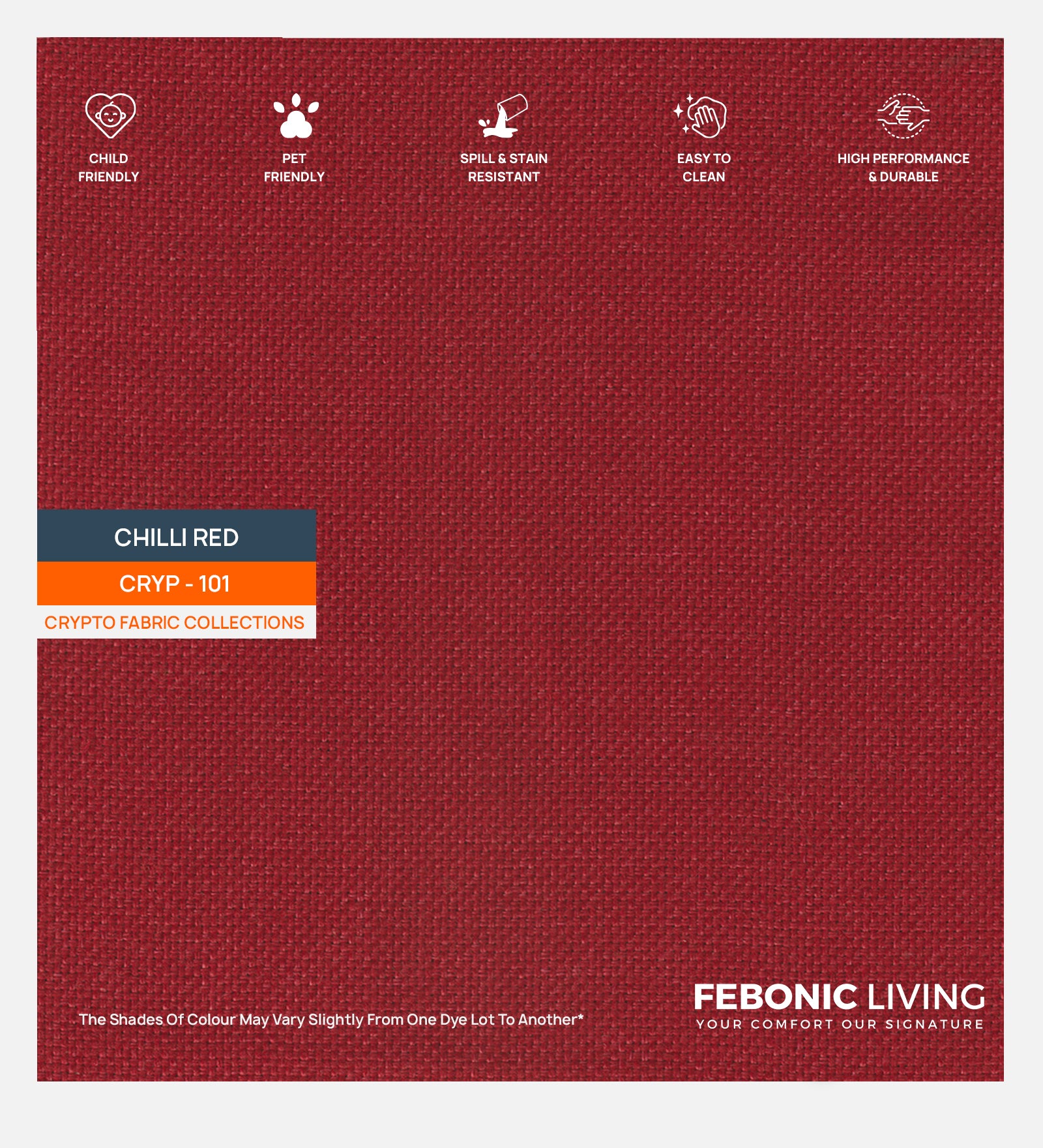 Buy Lenin Crypto Fabric Chilli Red 101 Code | Febonic Living